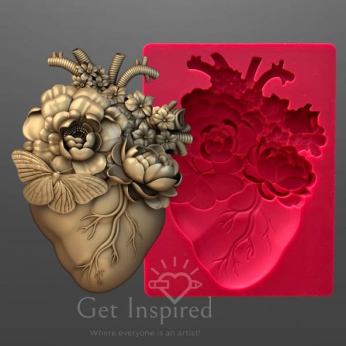 Foremka silikonowa Serce Blooming Heart – Get Inspired by Dadarkar Arts ...